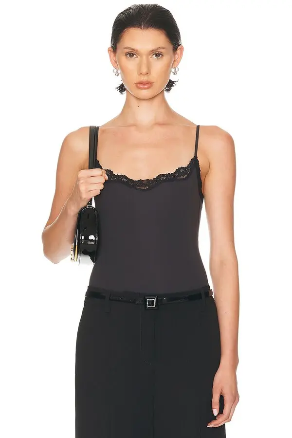 SKIMS Fits Everybody Lace Cami Bodysuit - Onyx