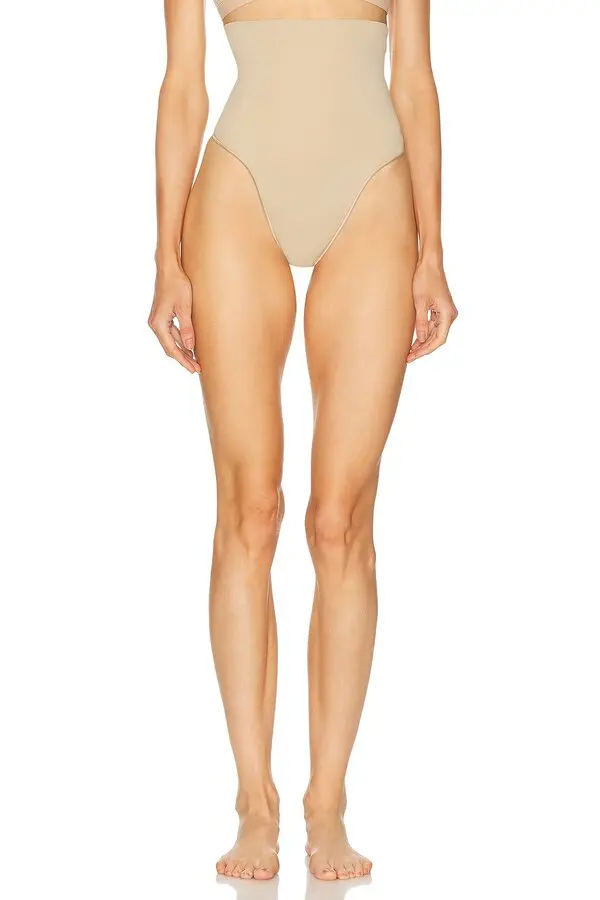 SKIMS Seamless Sculpt High Waist Thong In Nude - Clay
