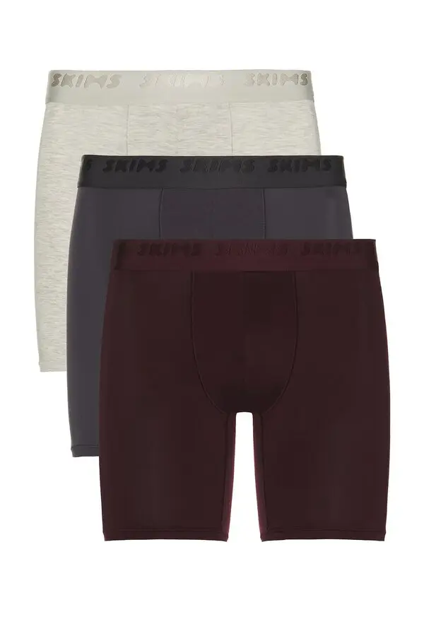 SKIMS 3 Pack Boxer Brief 5 In Multi - Raven Multi