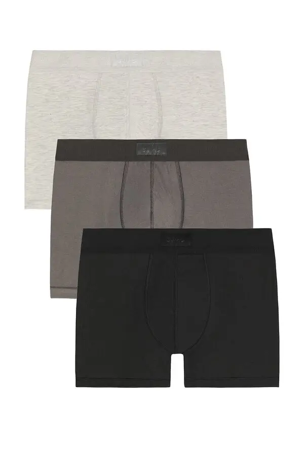 SKIMS Cotton 3 Boxer Brief 3-pack In Grey - Heather Multi