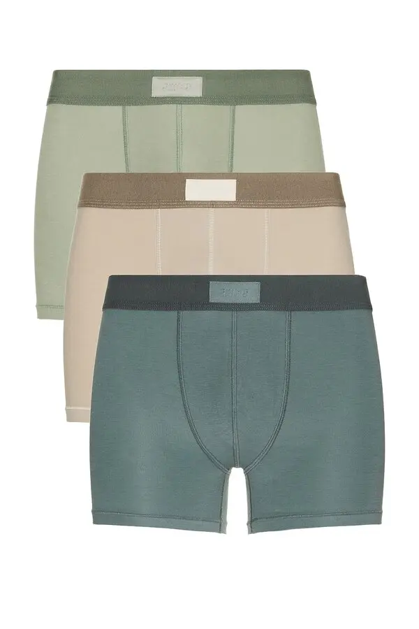 SKIMS 3 Pack Boxer Brief 3 In Grey,blue - Stone Multi