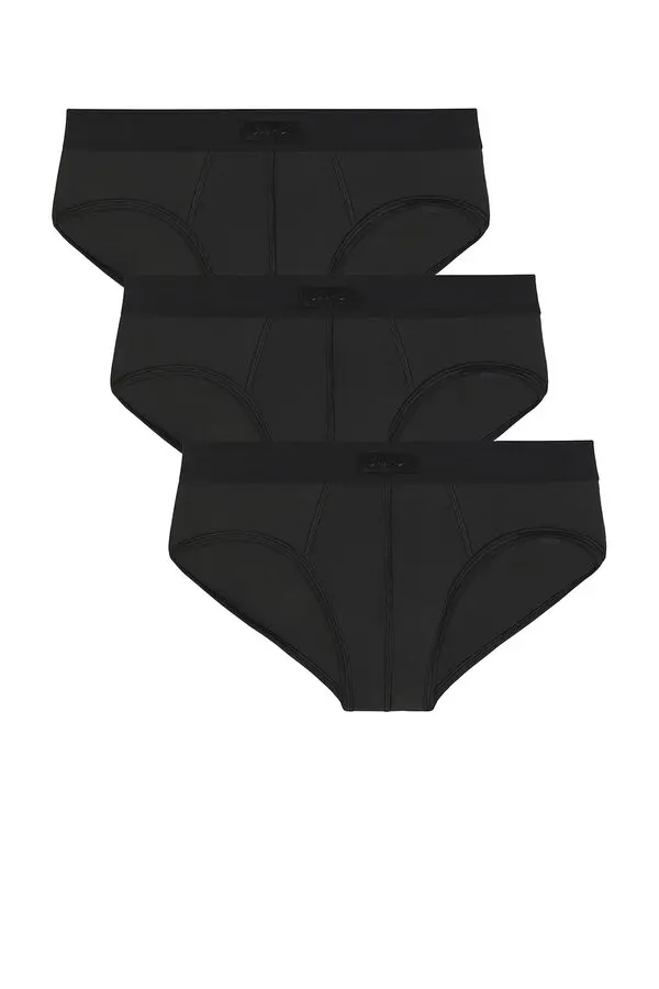 SKIMS Cotton Brief 3-pack In Black - Onyx