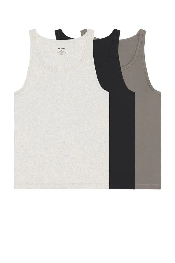 SKIMS Cotton Rib Tank 3-pack - Heather Multi