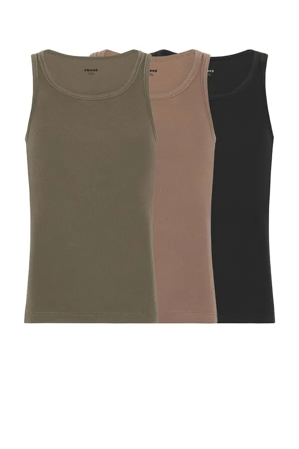 SKIMS Cotton Rib Tank 3-pack - Jungle Multi