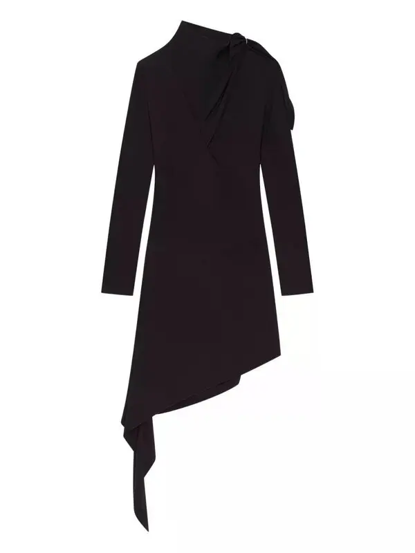 COURREGES Asymmetrical Wrap Dress - Black