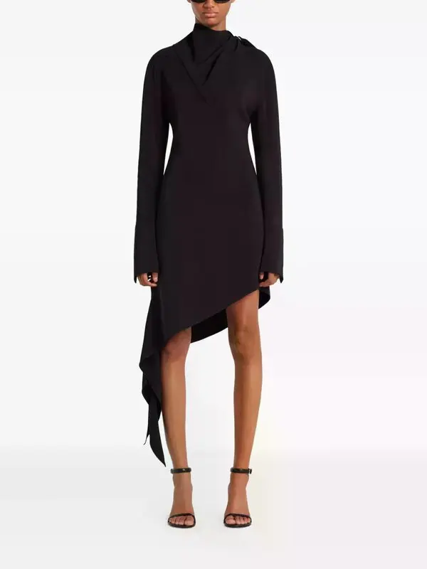 COURREGES Asymmetrical Wrap Dress - Black