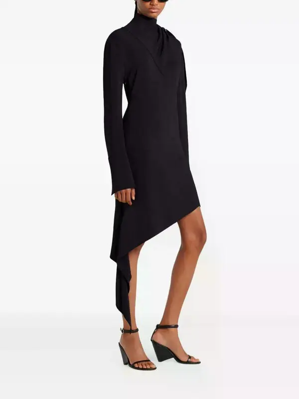 COURREGES Asymmetrical Wrap Dress - Black