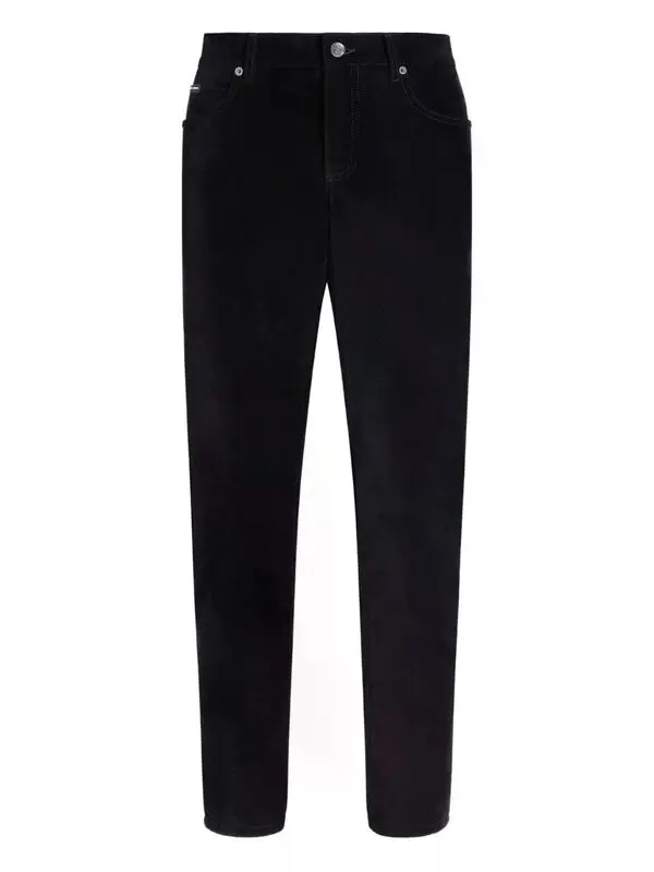 Dolce & Gabbana Corduroy Trousers With Logo Plaque