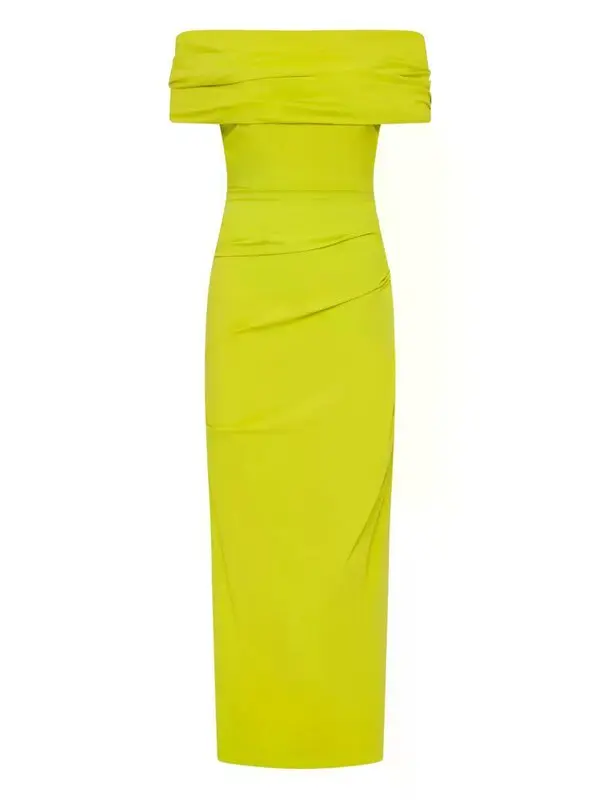 Rachel Gilbert Camille Off-shoulder Draped Maxi Dress - Green