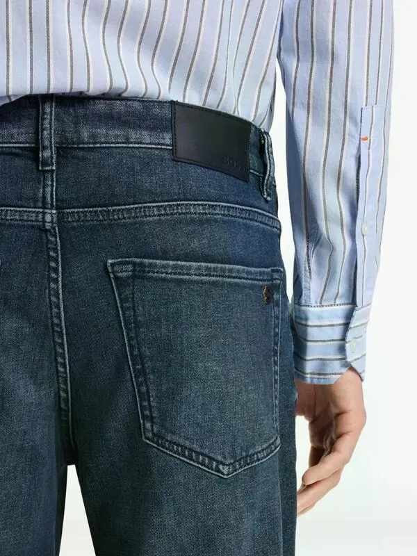 BOSS Leather-patch Jeans