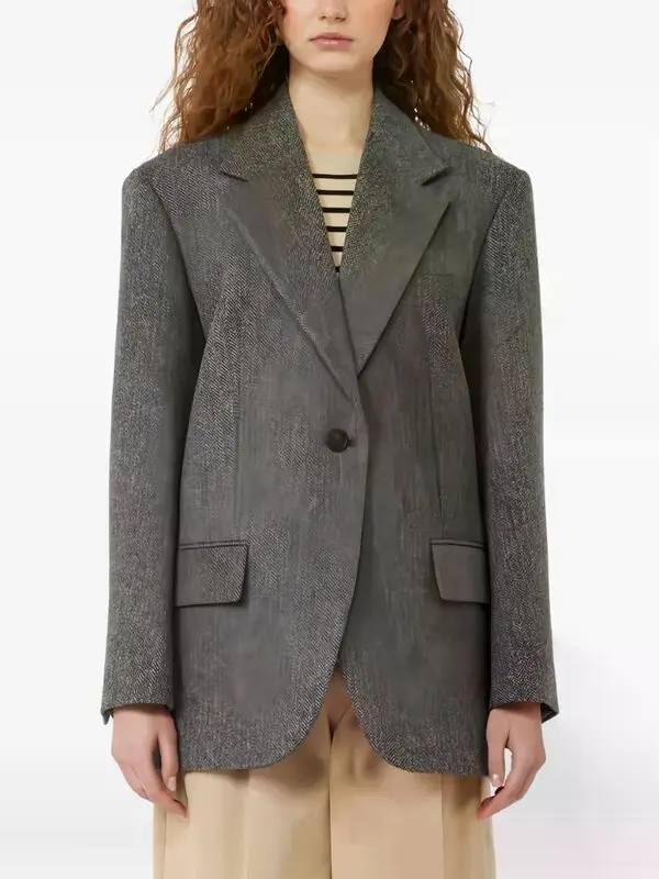 Max Mara Herringbone Single-breasted Blazer