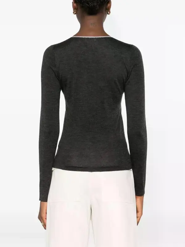Brunello Cucinelli V-neck Embellished Sweater