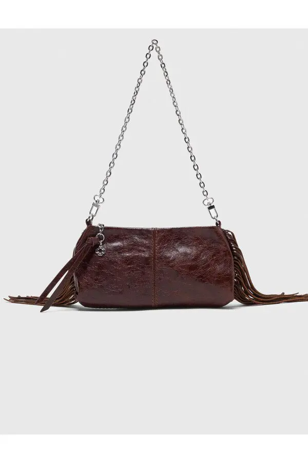 Maje Patent Leather Miss M Clutch - Brown