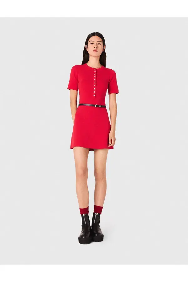 knit brown dress Petal and Pup Women's Nova Wrap Knit Midi Dress