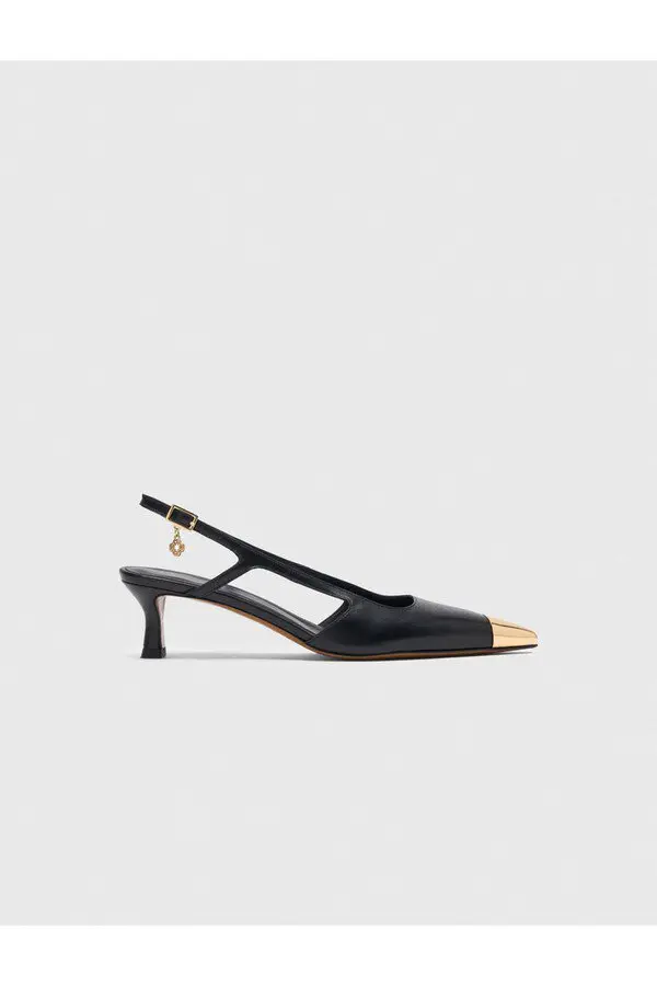 Maje Smooth Leather Slingback Pumps