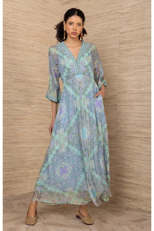 hale bob blue dress Reina Voile Midi Dress Blue main image 0