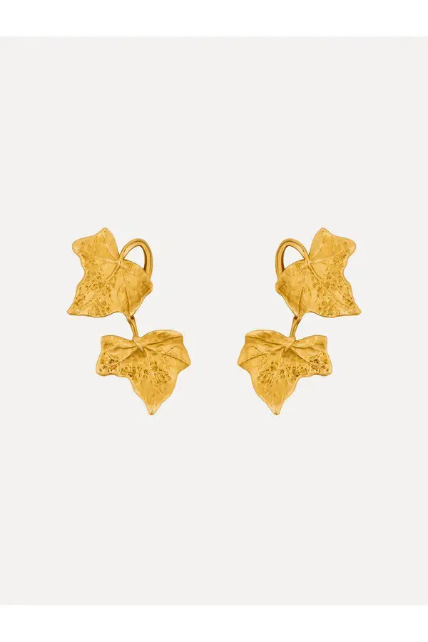 Oscar De La Renta Ivy Vine Drop Earrings - Gold