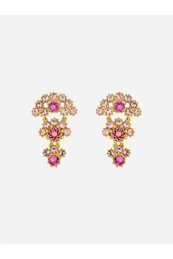 Oscar De La Renta Faceted Crystal Arch Drop Earrings - Gold