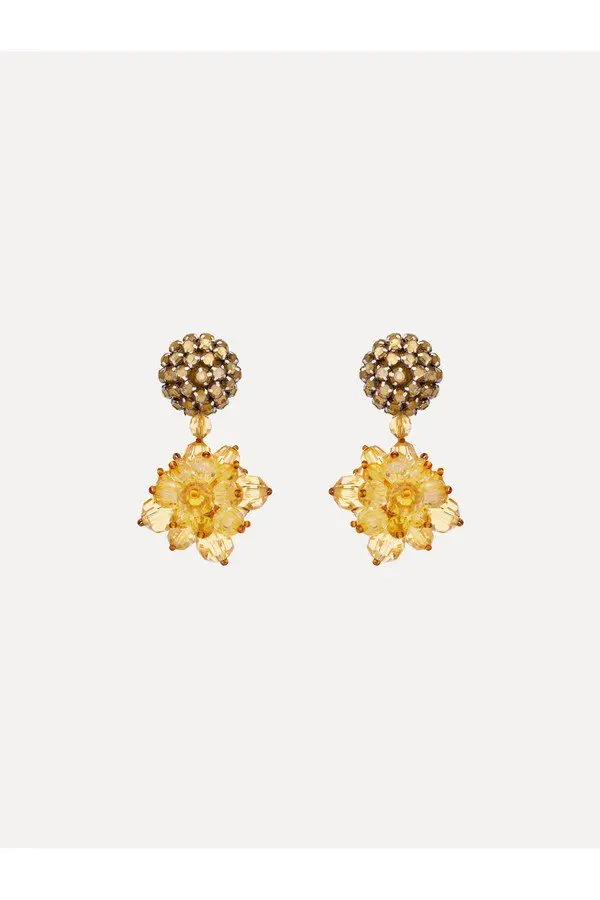 Oscar De La Renta Beaded Pompom Clip-on Earrings - Red