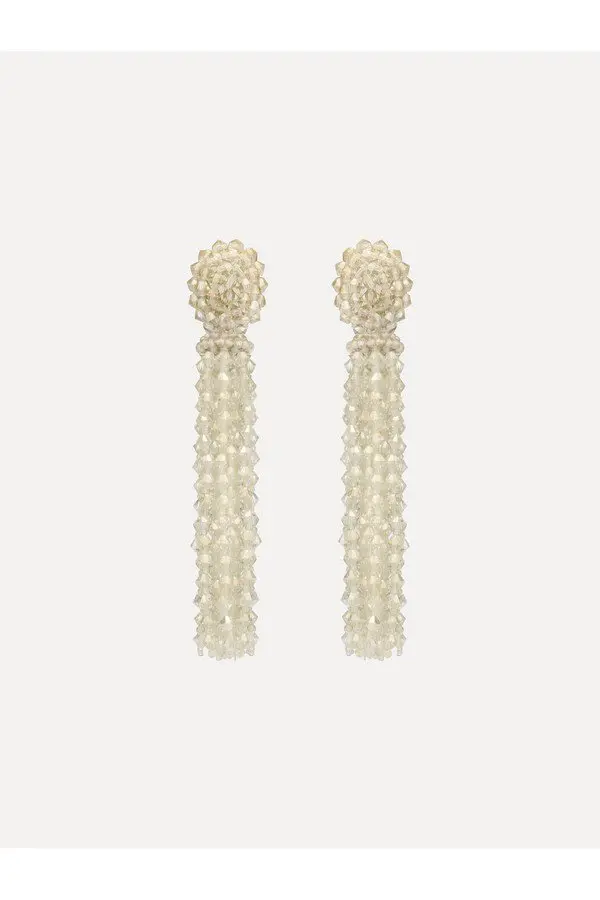 Oscar De La Renta Tasseled Clip-on Earrings - Natural