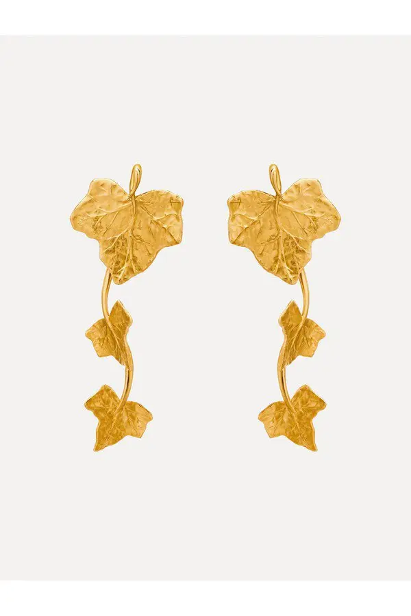Oscar De La Renta Ivy Vine Drop Clip-on Earrings - Gold