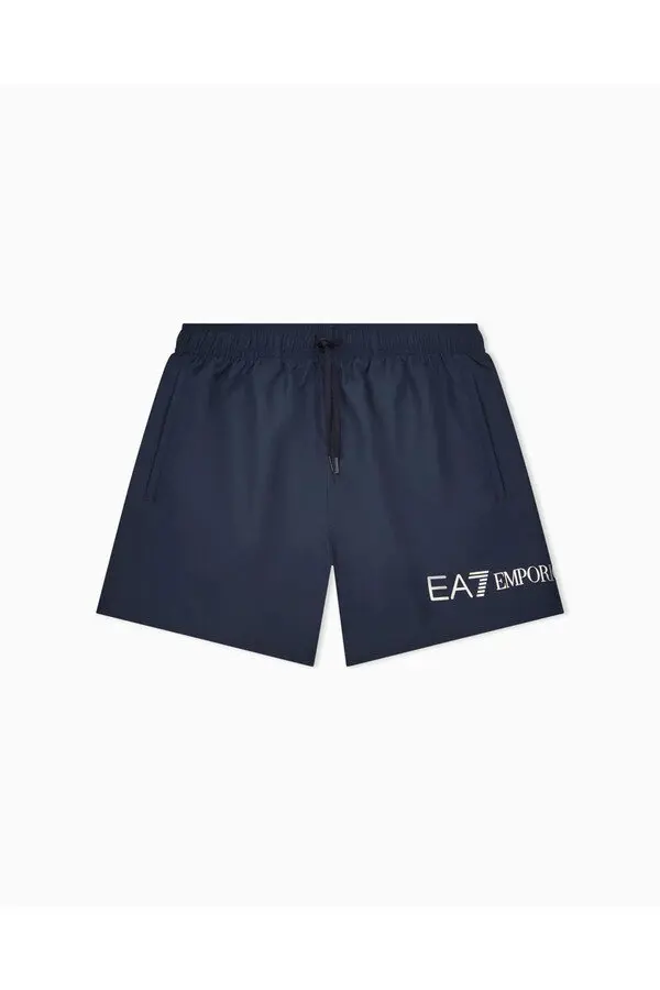 EA7 Swim Trunks With Logo - Blue