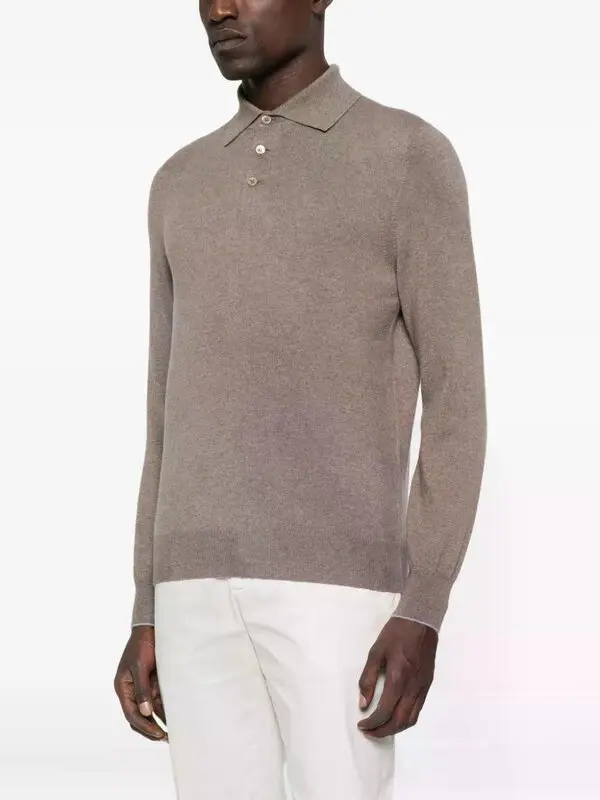 Brunello Cucinelli Polo-neck Cashmere Sweater - Brown