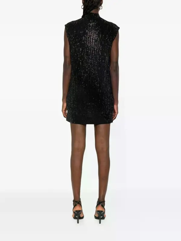 Emporio Armani Sequin High-neck Sleeveless Dress