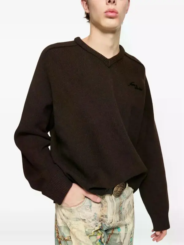 Acne Studios V-neck Embroidered Sweater