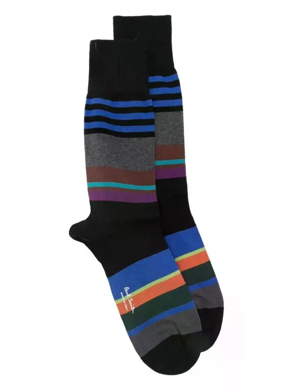 Paul Smith Striped Ankle Socks - Black
