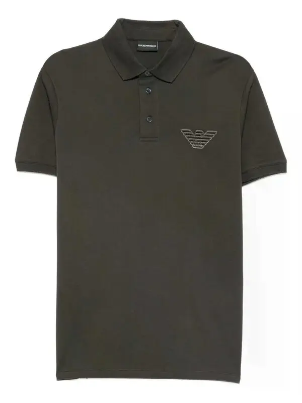Emporio Armani Eagle-embroidered Polo Shirt - Green