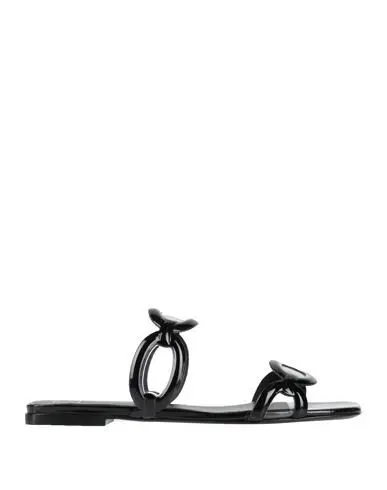 Valentino Garavani Fuchsia Leather Sandals - Black
