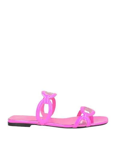 Valentino Garavani Leather And Plastic Sandals - Fuchsia