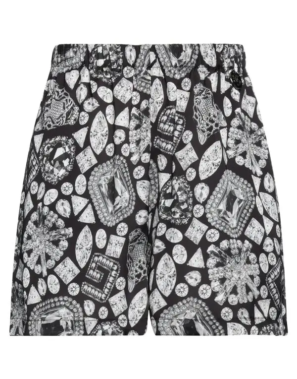 GAELLE PARIS Viscose Multicolor Printed High Waisted Shorts