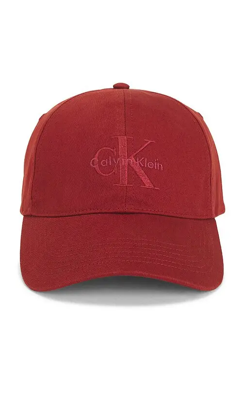 Calvin Klein Monologo Embroidered Baseball Cap - Fired Brick