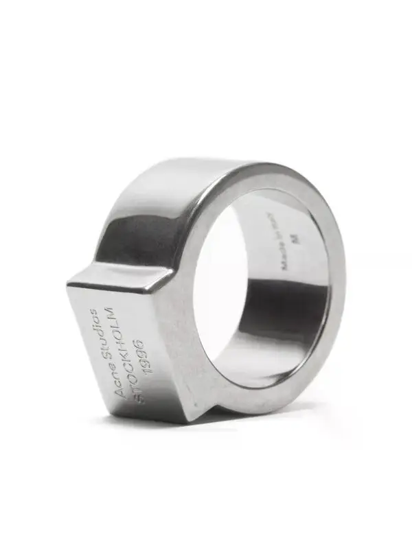 Acne Studios Rectangular Logo Signet Ring