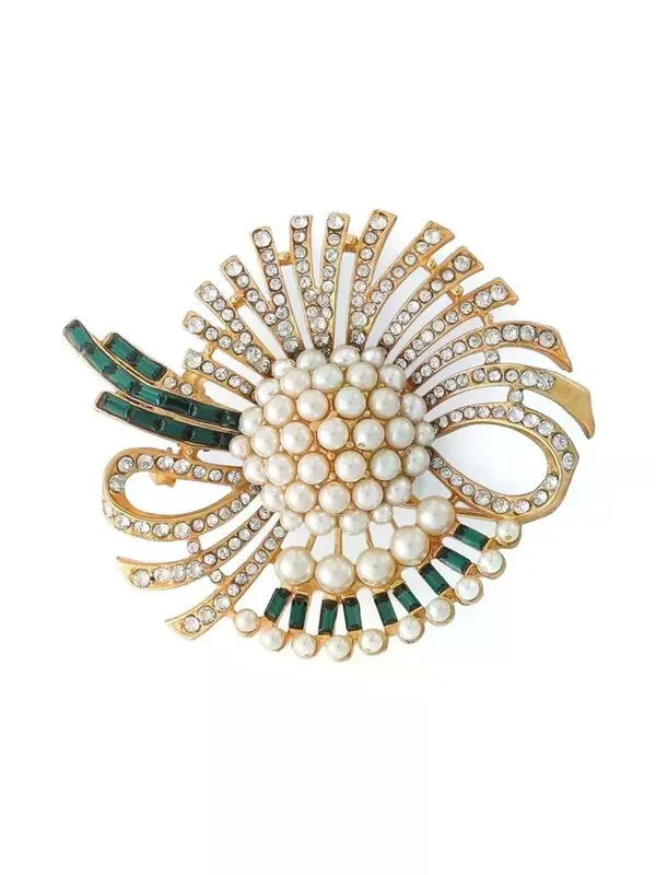 Dolce & Gabbana Crystal-embellished Brooch - Gold