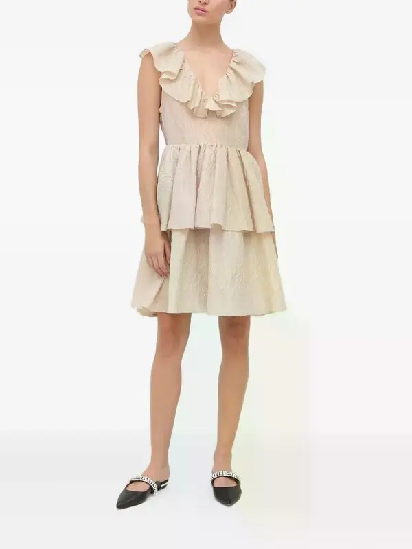 CUSTOMMADE Frill-detail Cotton-blend Mini Dress