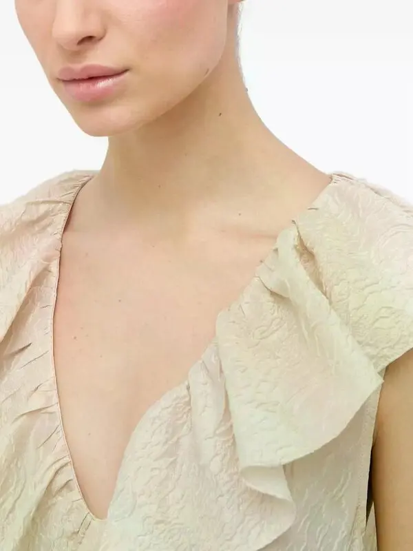 CUSTOMMADE Frill-detail Cotton-blend Mini Dress