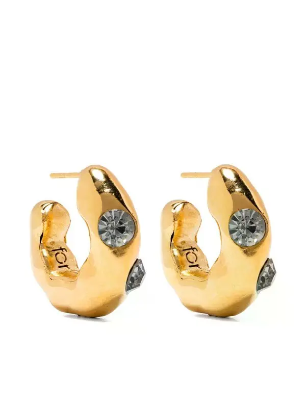 FORTE_FORTE Dangling Strass Earring - Gold