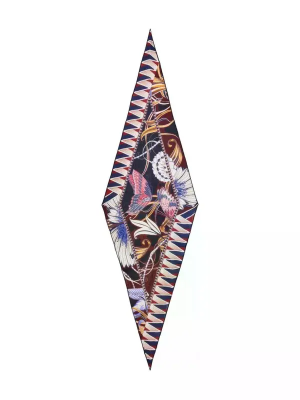 FERRAGAMO Floral-print Scarf - Blue