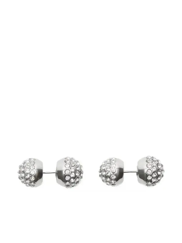 Acne Studios Crystal-embellished Ball Earrings - Silver