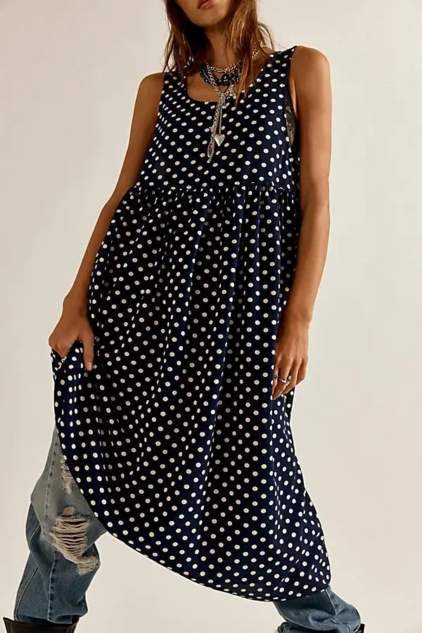 Free People Polka Dot Midi Dress