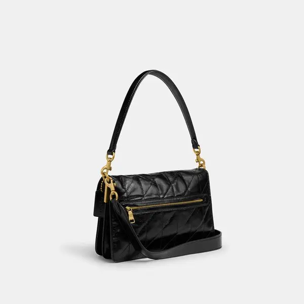 COACH Chain Tabby Shoulder Bag With Quilting - Brass/black