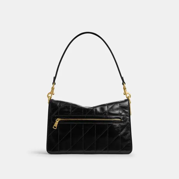 COACH Chain Tabby Shoulder Bag With Quilting - Brass/black