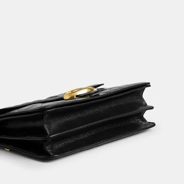 COACH Quilted Chain Tabby Shoulder Bag - Brass/black