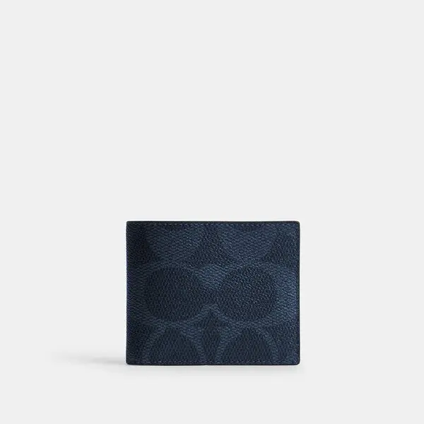 COACH® 3-in-1 Wallet In Maxi Signature Canvas - Denim/deep Blue