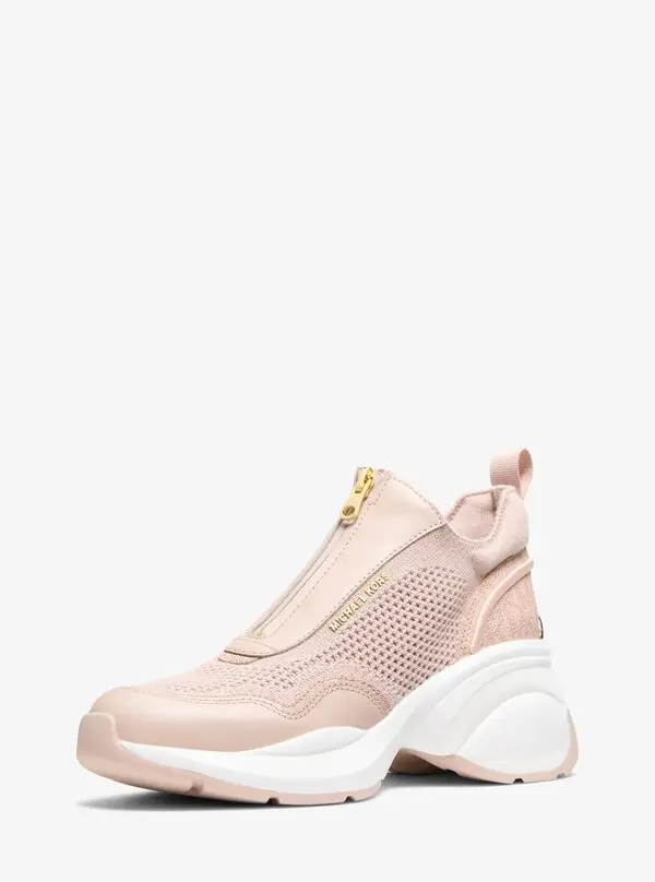 Michael Kors Zuma Mixed-media Trainers - Pink