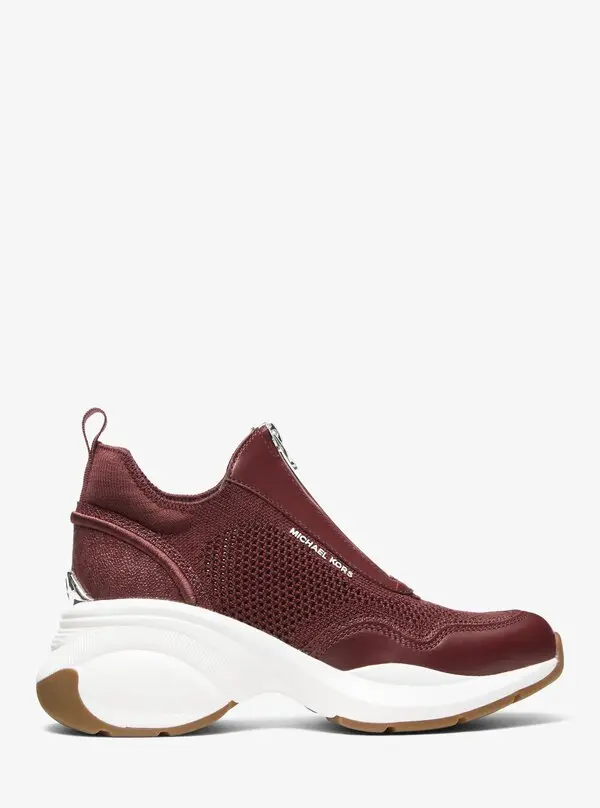 Michael Kors Zuma Mixed-media Trainers - Red