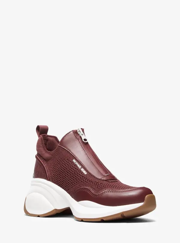 Michael Kors Zuma Mixed-media Trainers - Red